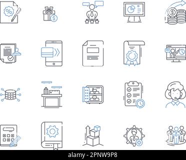 Cost control line icons collection. Budgeting, Analysis, Reduction ...