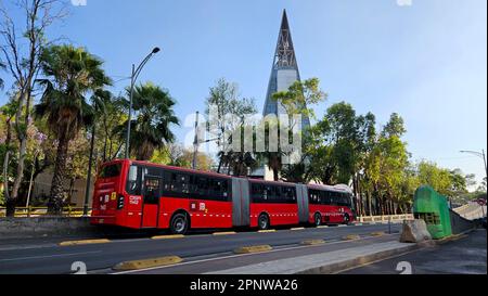 Mexico City, Mexico - Apr 06 2023: The Insignia Tower or Torre Banobras ...