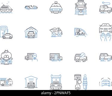 Dispatch line icons collection. Logistics, Delivery, Shipment ...