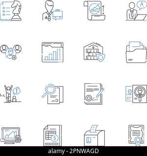 Industry framework line icons collection. Regulation, Structure ...