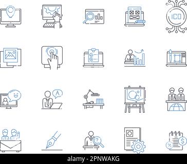 Unified endeavor line icons collection. Collaboration, Coherence ...