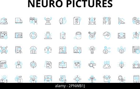 Neuro pictures vector line icons set. Neuroimage, Neurography, Brain ...