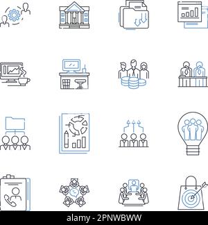 Team Building, Teamwork, & Connectivity Icon Set with Stick Figures and ...