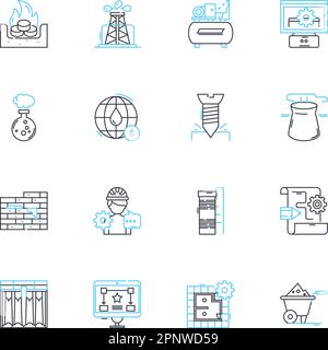 Chemical synthesis linear icons set. Reaction, Compound, Mixture ...