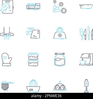 Mess Hall linear icons set. Army, Soldiers, Meals, Food, Cafeteria ...