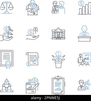 Invoicing line icons collection. Billing, Accounts, Automated, Cloud ...