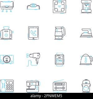 Health food stores linear icons set. Organic, Nutritious, Clean, Fresh ...