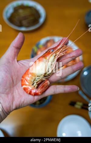 Fresh and plump boiled Roche prawns Stock Photo - Alamy