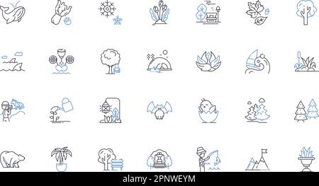 Biosphere line icons collection. Ecosystem, Diversity, Sustainability ...