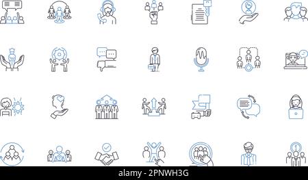 Organizational proficiency line icons collection. Efficiency ...