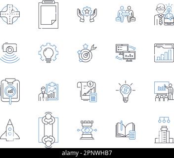 workshops and sessions line icons collection. Ideation, Inspiration ...