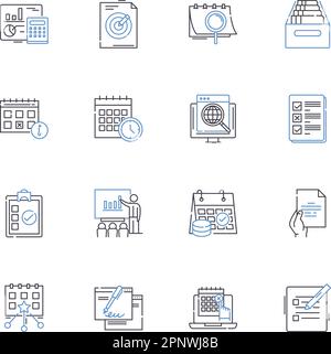 Chronology line icons collection. Timeline, Sequence, Order, History ...