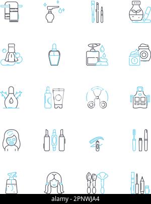 Radiance linear icons set. Glowing, Luminous, Sparkling, Shimmering ...