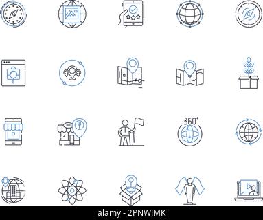 Topography line icons collection. Elevation, Contour, Altitude, Slope ...