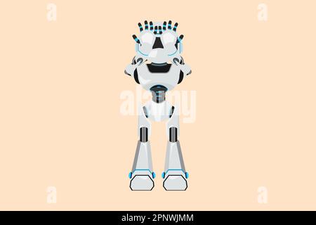 Business design drawing depressed robot despair suffer grief. Worker ...