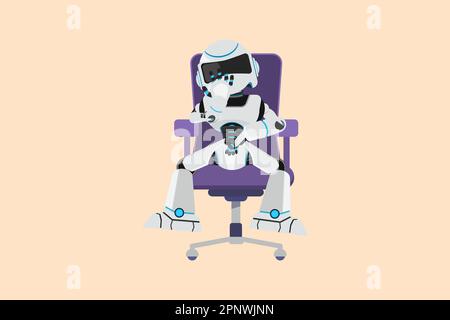 Business design drawing depressed robot despair suffer grief. Worker ...
