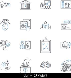 Financial oversight line icons collection. Regulation, Compliance ...