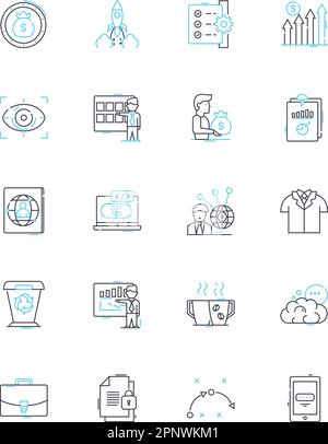 Fundamental trade linear icons set. Conceptual, Basics, Foundation, Core, Essentials, Crucial ...