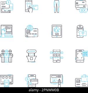 budget and expense icons, signs, outline symbols, concept linear ...