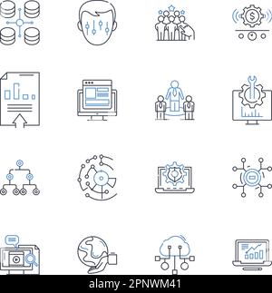 Announcement line icons collection. Statement, Notice, Bulletin, Memo ...