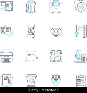 Necessary enterprise linear icons set. Vital, Essential, Indispensable ...