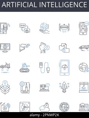 Autonomous systems vector line icons set. Autonomous, Systems, Robotics ...