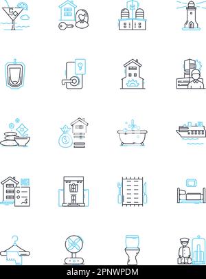 Natural homestead linear icons set. Sustainability, Permaculture, Self ...