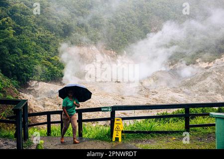 A waterfall next to Soufriere Drive In Volcano, Soufriere, St. Lucia ...