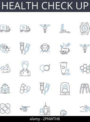 Medical evaluation line icons collection. Diagnosis, Assessment ...