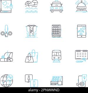 Lively entertainment linear icons set. Vibrant, Dynamic, Energetic ...