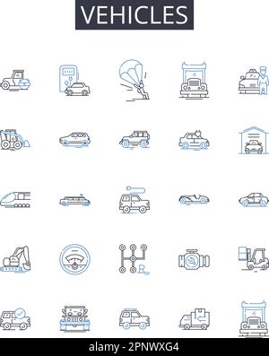 Roadworthy conveyance line icons collection. Safety, Vehicle ...