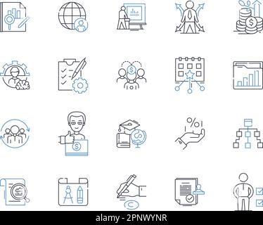 Attitude and behavior line icons collection. Resilience, Confidence ...