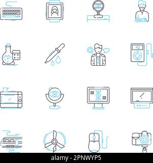 Synthetic biology linear icons set. Bioengineering, Genomics, Gene ...