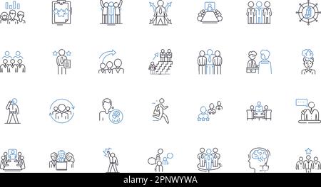 Performance evaluation line icons collection. Assessment, Analysis, Feedback, Goal-setting ...