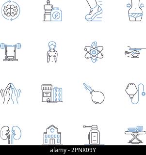 Critical care line icons collection. Intubation, Ventilation ...