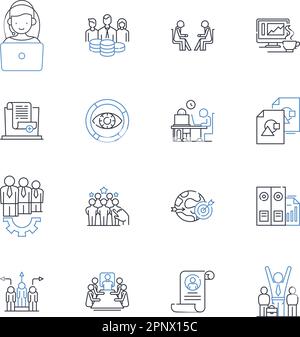 Joint participation line icons collection. Collaboration, Cooperation ...