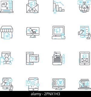 Market policy linear icons set. Regulation, Intervention, Incentives ...