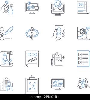 Progression line icons collection. Growth, Advancement, Development ...