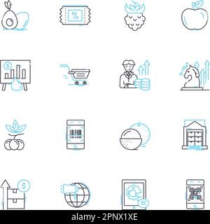 Gifts shop line icons, signs, symbols vector, linear illustration set ...