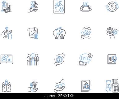 Capital estimation line icons collection. Budgeting, Valuation ...