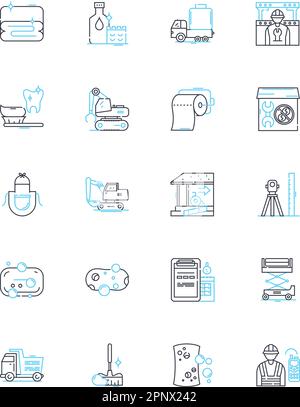 Polishing linear icons set. Shine, Buffing, Luster, Refinement, Gloss ...