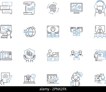 Policy and guideline line icons collection. Framework, Parameters, Directives, Criteria ...