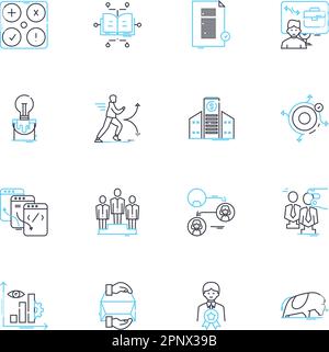Agile methodology linear icons set. Scrum, Sprint, Agile, Kanban, Lean ...