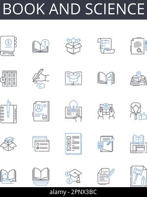 Dissertation line icons collection. Research, Thesis, Writing, Analysis ...
