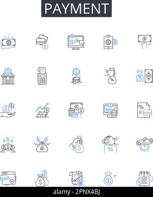 Disbursement line icons collection. Payment, Distribution, Allocation ...