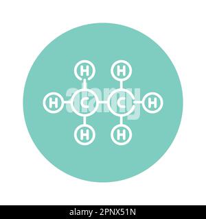 Ethane formule color line icon. Pictogram for web page, mobile app ...