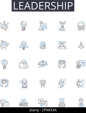 Rulership line icons collection. Authority, Leadership, Monarchy, Dominion, Power, Control ...