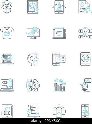 Market policy linear icons set. Regulation, Intervention, Incentives ...