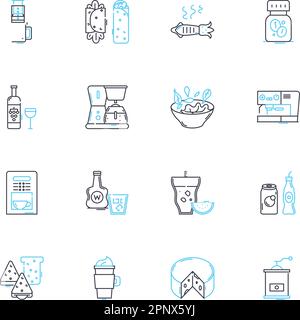 Grub linear icons set. Food, Nutrition, Meal, Edible, Cuisine, Eat ...