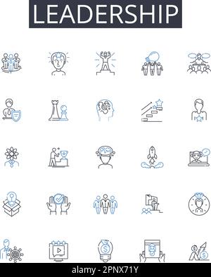 Rulership line icons collection. Authority, Leadership, Monarchy, Dominion, Power, Control ...